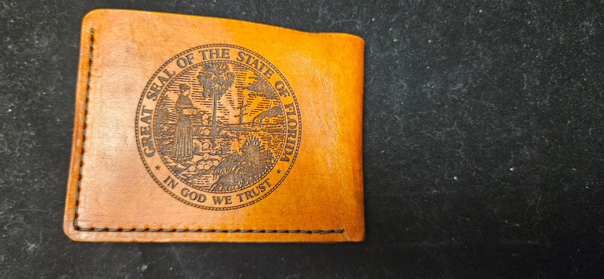 State Seal Leather Billfold Wallet – Florida's History Shop