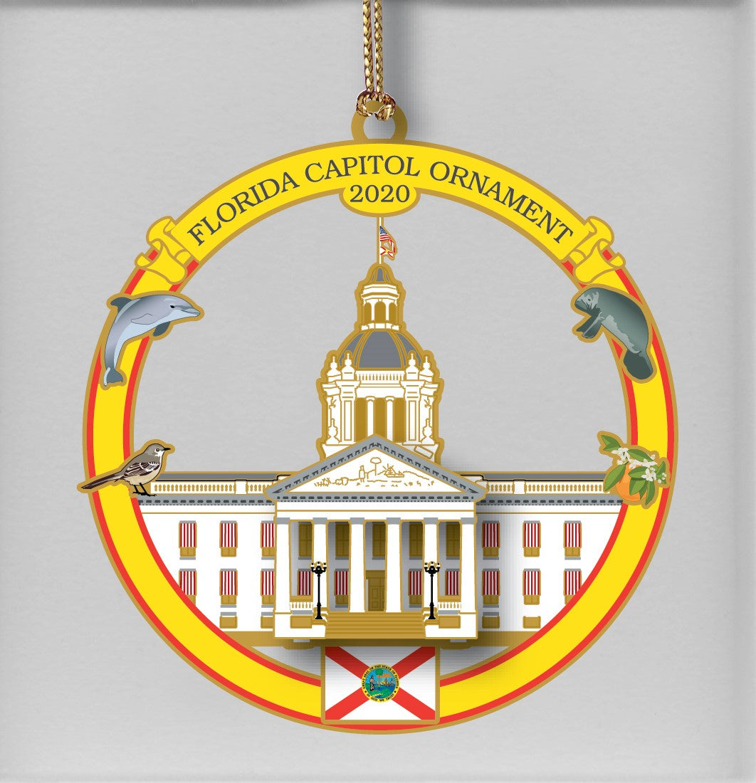 Ornament 2020 JM Historic Capitol Yellow – Florida's History Shop